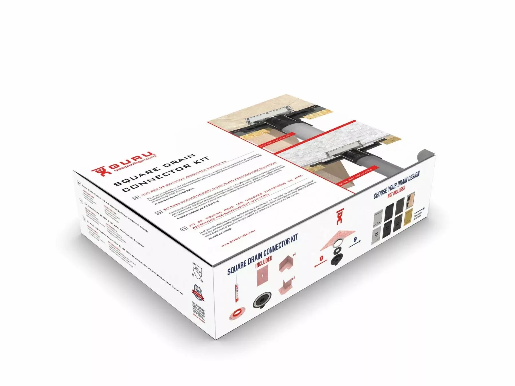 Guru Square Drain Connector Kit